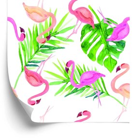 Tapeta Na Zeď S Flamingo Listy Do Ložnice Vliesová tapeta 53x1000