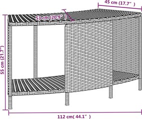 vidaXL Obruba k vířivce polyratan a masivní akáciové dřevo [3270634] Barva: Černá