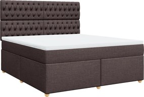 Box spring postel s matrací tmavě hnědá 180x200 cm textil 3291369