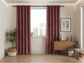 Zatemňovací závěs ELVIO VELVET 140x250 cm, starorůžový Zavěšení: Kovové kroužky