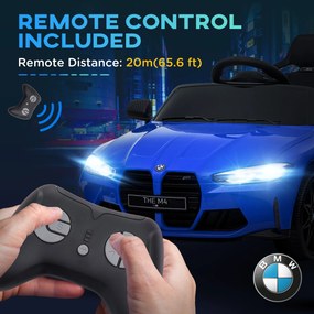 AIYAPLAY elektrické auto pro děti s licencí BMW M4, dálkové ovládání, klakson a světlomety, 108x69,5x51 cm, modrá