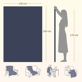 HOMCOM Coralina elektrická deka 180x130 cm, 10 teplotních stupňů, časovač, pratelná, LED displej, modrá