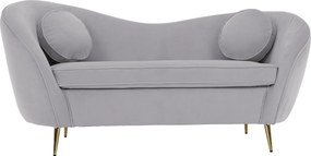 Designový 2-sed, šedá Velvet látka/gold chrom zlatá, EZIO TYP 2