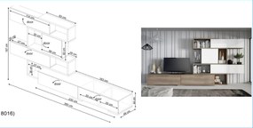 Aldo Designová obývací stěna v bílém lesku 4K