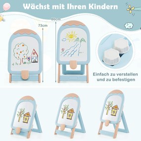 Costway Dětský stojan s židlí Výškově nastavitelná a skládací dětská