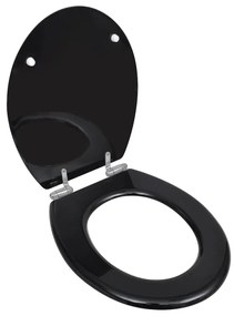 vidaXL WC sedátka s funkcí pomalého sklápění 2 ks černá MDF