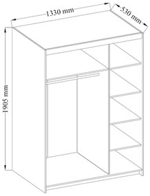 Skříň Elena 3D - Bílý mat