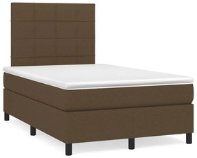 Box spring postel s matrací tmavě hnědá 120x190 cm textil 3269884