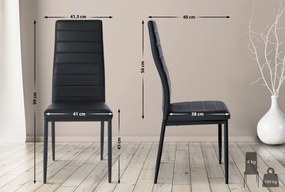 Sada 4 jídelních židlí Mayfair umělá kůže – černá