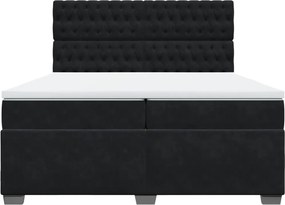 Box spring postel s matrací černá 200x200 cm samet 3291010