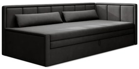 Tmavě šedá žinylková rozkládací/s úložným prostorem pohovka 214 cm Fulgeo – ELTAP