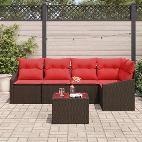 Set pohovek 6 ks Hnědá polyratan 3346734