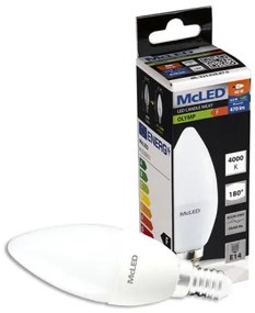 LED žárovka E14 McLED 4,8W (40W) neutrální bílá (4000K) svíčka ML-323.028.87.0