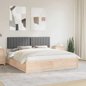 Rám postele s čalouněným čelem s čelo Tmavě šedá 180 x 200 cm 3398215