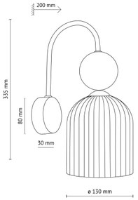 Nástěnné svítidlo SOPHIA 1xE14/10W/230V černá/zelená/kouřová béžová