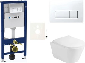Cenově zvýhodněný závěsný WC set Geberit do lehkých stěn / předstěnová montáž+ WC Glacera Ava SIKOGESAVAD50
