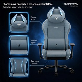 Herní křeslo z látky modré Normal Size: Diablo X-Horn 2.0 Rainbow Blue