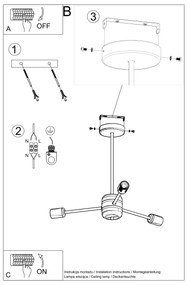 Závěsné svítidlo Lango 3, černé tělo svítidla