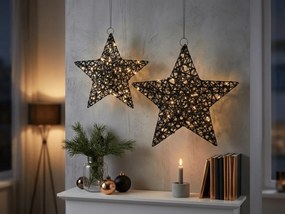 Vánoční dekorace hvězda STARIELLE s LED osvětlením 40 cm, černá
