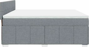 Box spring postel s matrací světle šedá 200 x 200 cm textil 3287175