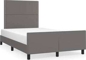 Rám postele bez matrace šedý 120x190 cm umělá kůže 3270558
