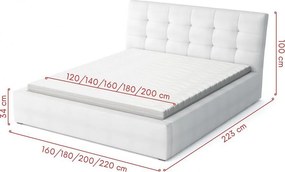 Casarredo - Komfort nábytek Čalouněná postel TEKLI 160x200, výběr ekokůže | potah: soft 11