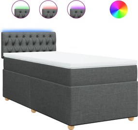Box spring postel s matrací tmavě šedá 100 x 200 cm textil 3288899