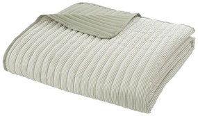 Zelený prošívaný přehoz 220x230 cm Stripe – Catherine Lansfield