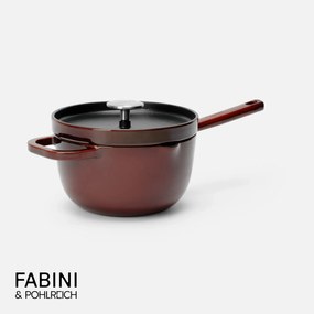 Fabini Rendlík FABINI & Pohlreich, Ø 20 cm (2,5 l) - Smaltovaný litinový rendlík s nahřívací poklicí, vínově červený