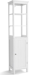 Costway 5patrová úzká vysoká skříňka s 3 polohovou policí – 40 × 32 × 161,5 cm
