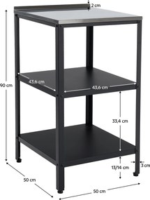 Zahradní kuchyňský ostrůvek, ocel, černá, INES TYP 1