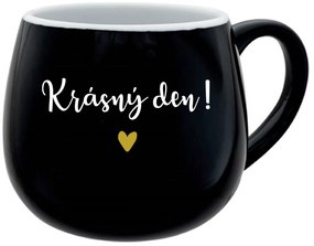 KRÁSNÝ DEN! - černý keramický hrníček 300 ml