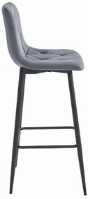 Sametová barová židle Bari tmavě šedá