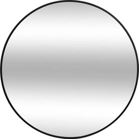 Kulaté zrcadlo v kovovém rámu OW, Ø 70 cm, černá