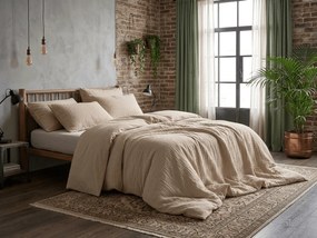 Oboustranné mušelínové povlečení AVESSO béžové Rozměr povlečení: 2 ks 70 x 90 cm | 200 x 200 cm