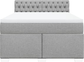 Box spring postel s matrací světle šedá 140 x 200 cm textil 3288218