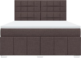 Box spring postel s matrací tmavě hnědá 180x200 cm textil 3294050