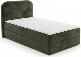 Čalouněná postel boxspring FORENA 90x200 cm tmavě zelená Matrace: Matrace Bonell pružinová