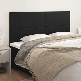 Čelo postele černé 200 x 5 x 118/128 cm umělá kůže 3116160