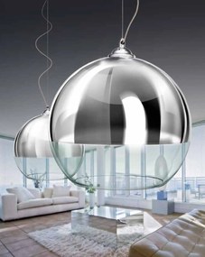 Industriální lustr Silver Ball 18