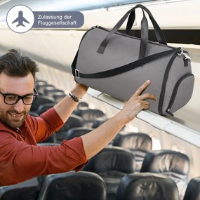 Costway Příruční taška s přihrádkou na boty a nastavitelným ramenním popruhem