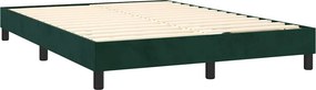 Box spring postel s matrací tmavě zelená 140x190 cm samet 3141182