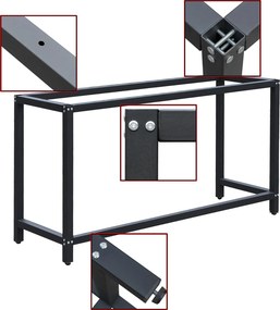 Pracovní stůl Wiltec – 150 × 50 × 80 cm, 250 kg, 83,5 cm (60585)