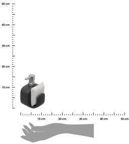 Dávkovač mýdla Five, černá/s prvky v barvě nerez, 400 ml