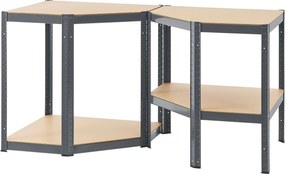 Juskys Sada tří kovových regálů Corner a Easy Barva: stříbrná