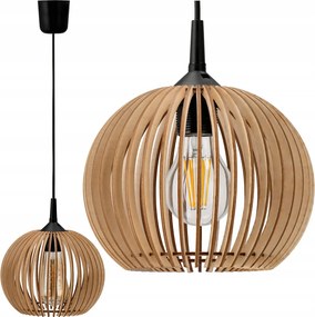 BERGE LED STROPNÍ ZÁVĚSNÉ SVÍTIDLO, DŘEVĚNÉ, 1xE27 + KLIP PRO SNADNOU MONTÁŽ