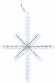 Easy Fix 2D LED světelná hvězda Polaris I., 49 × 55 cm, ledově bílá, závěsná, hliník