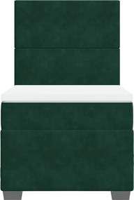 Box spring postel s matrací tmavě zelená 100x200 cm samet 3293131