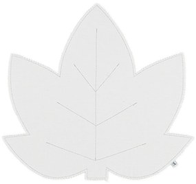 Cotton &amp; Sweets Lněné prostírání javorový list bílá se stříbrem 37x37cm