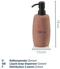 KELA Dávkovač mýdla Roda cement terra 7,5x7,5x18,0cm 200,0ml KL-23752